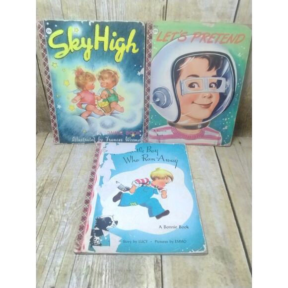 Bonnie book | Accents | Vtg Bonnie Books Sky High Angels Lets Pretend ...